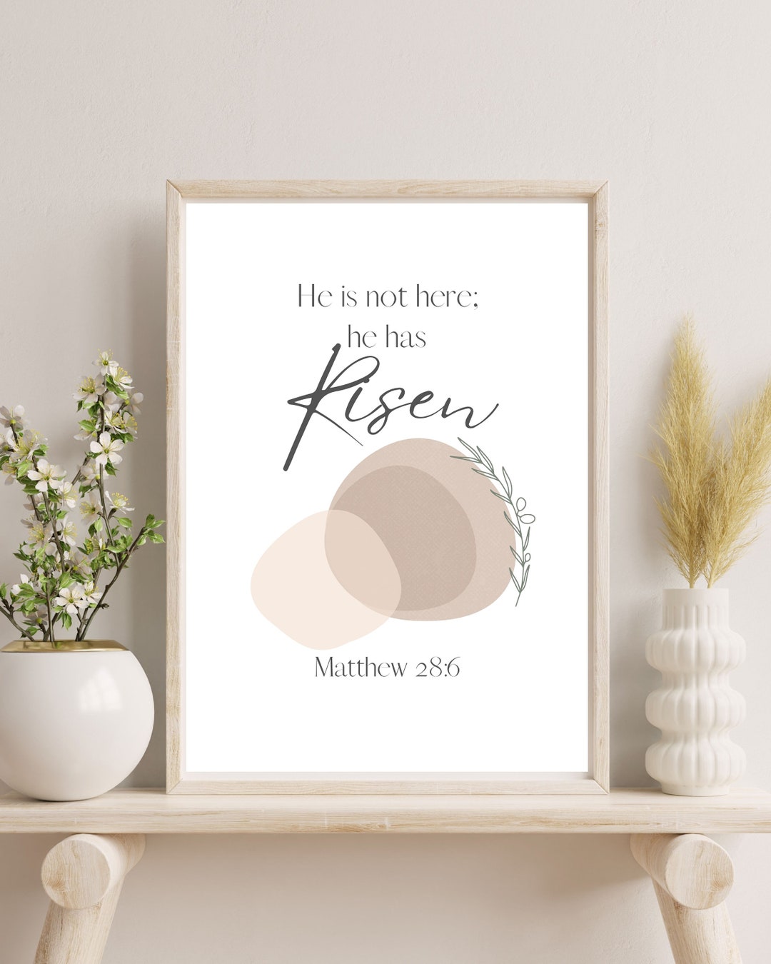 He is Risen, Matthew 28:6, Digital Print, Easter Wall Art, Christian ...