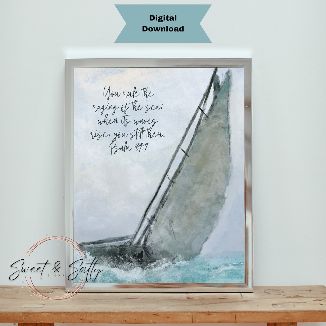 Psalm 89:9 Bible Verse Wall Art, "you Rule the Raging of the Sea ...