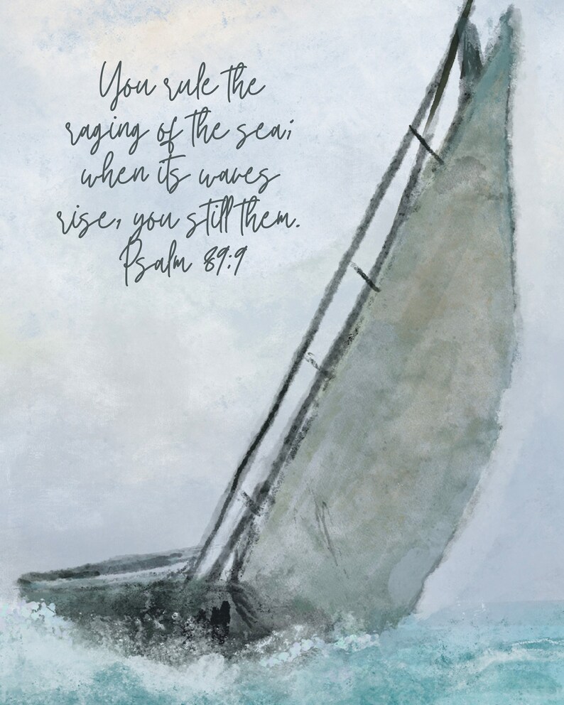 Psalm 89:9 Bible Verse Wall Art, "you Rule the Raging of the Sea ...