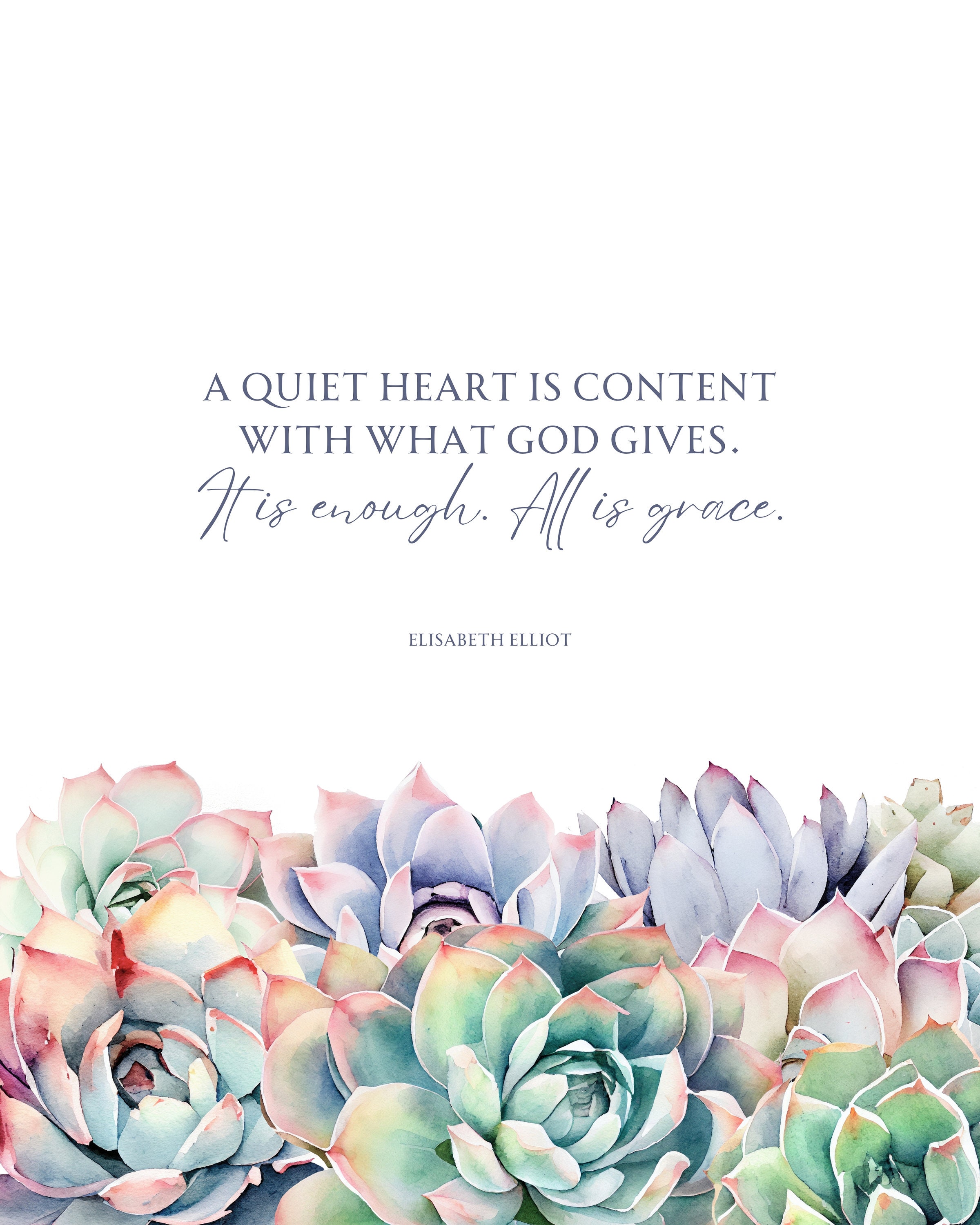 Elisabeth Elliot Quote | A Quiet Heart is Content With What God Gives ...