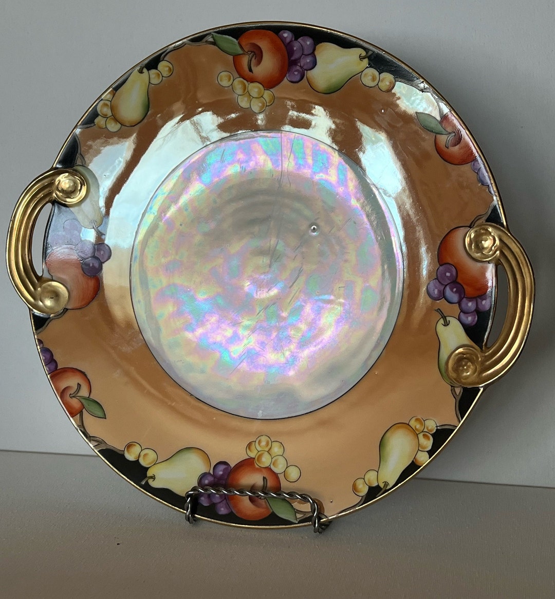 Vintage 1930s Noritake Lusterware Handled Serving Plate - Etsy