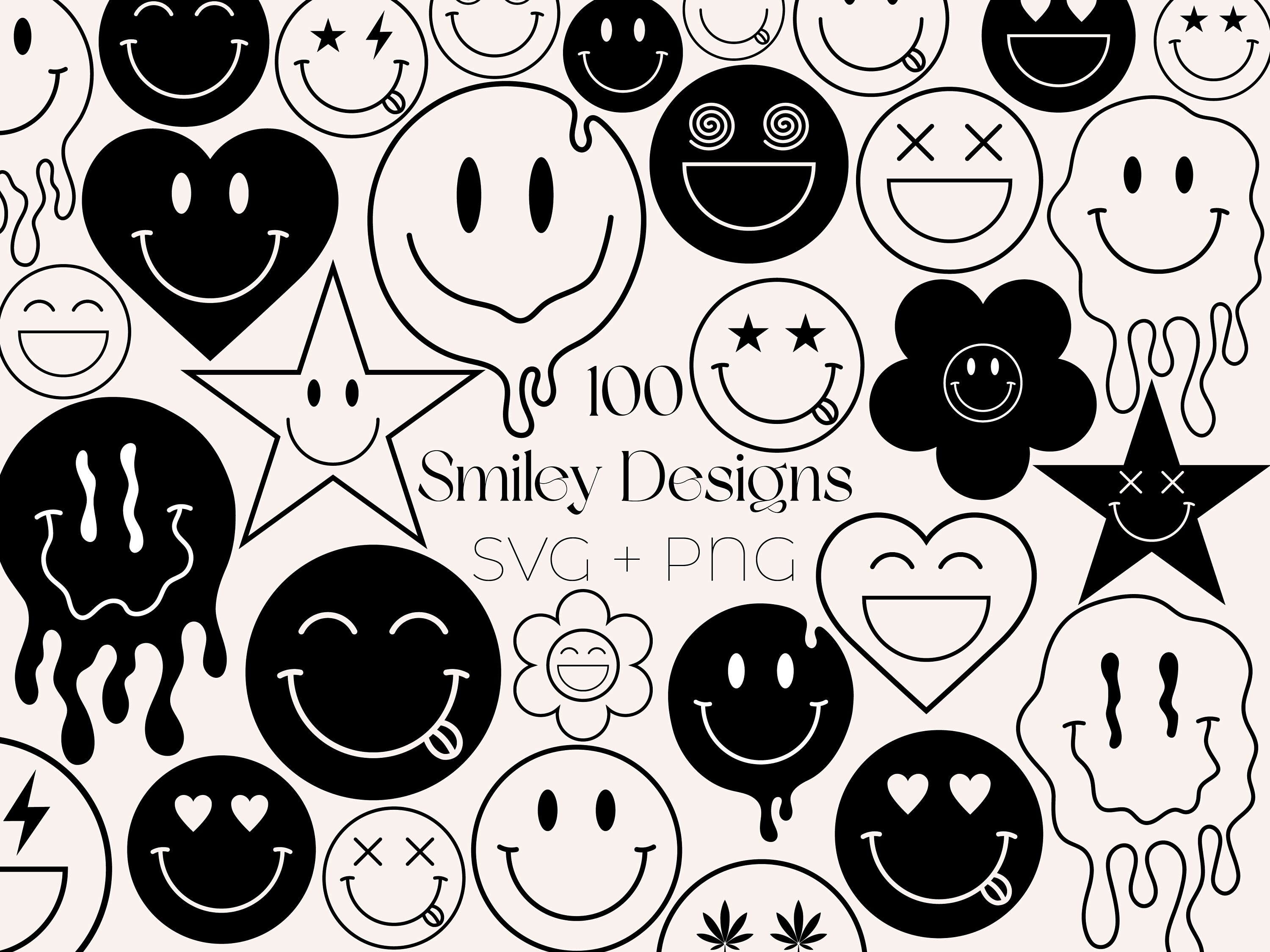 Smiley Svg Bundle Smiley Faces Png Retro Smiley Svg Smiley Png - Etsy