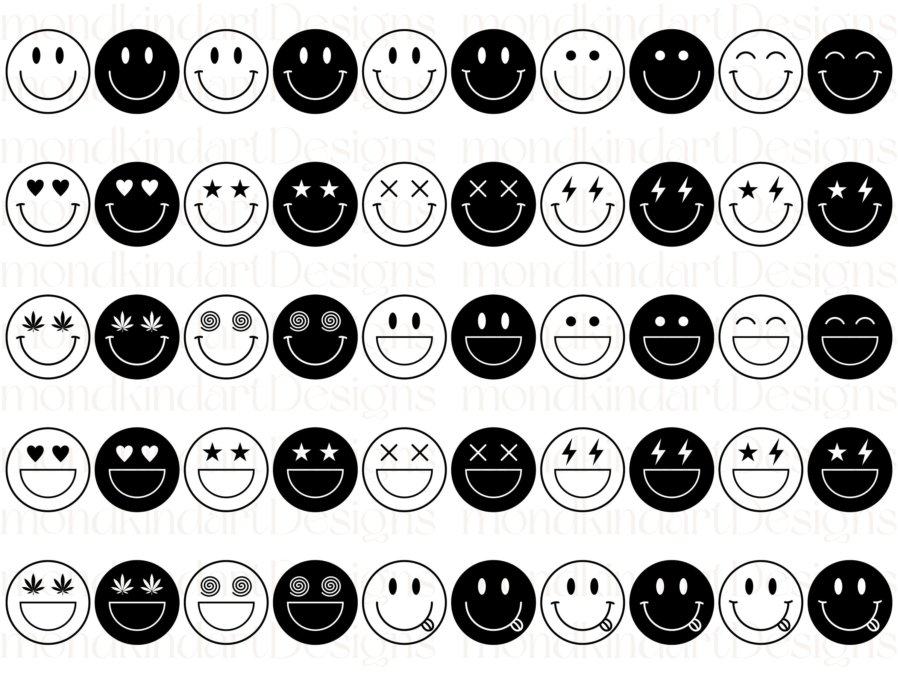 Smiley Svg Bundle Smiley Faces Png Retro Smiley Svg Smiley Png - Etsy