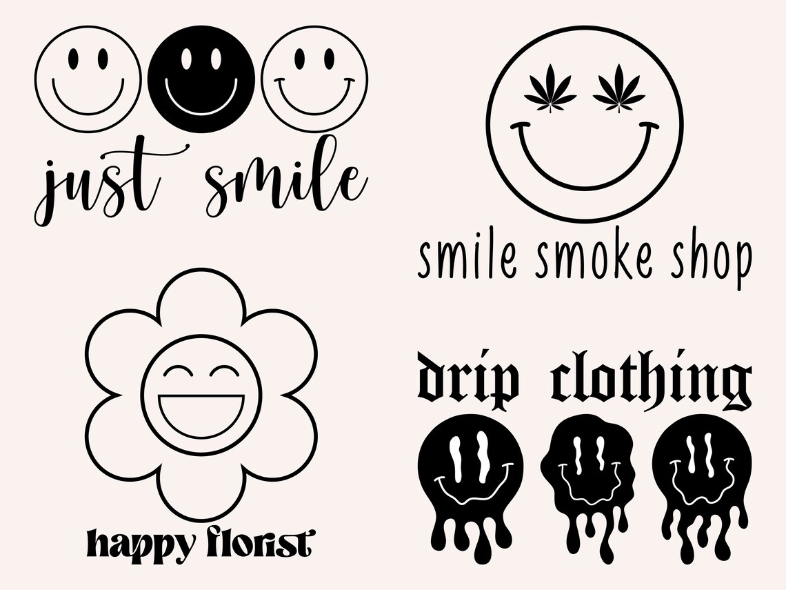 Smiley Svg Bundle Smiley Faces Png Retro Smiley Svg Smiley Png - Etsy