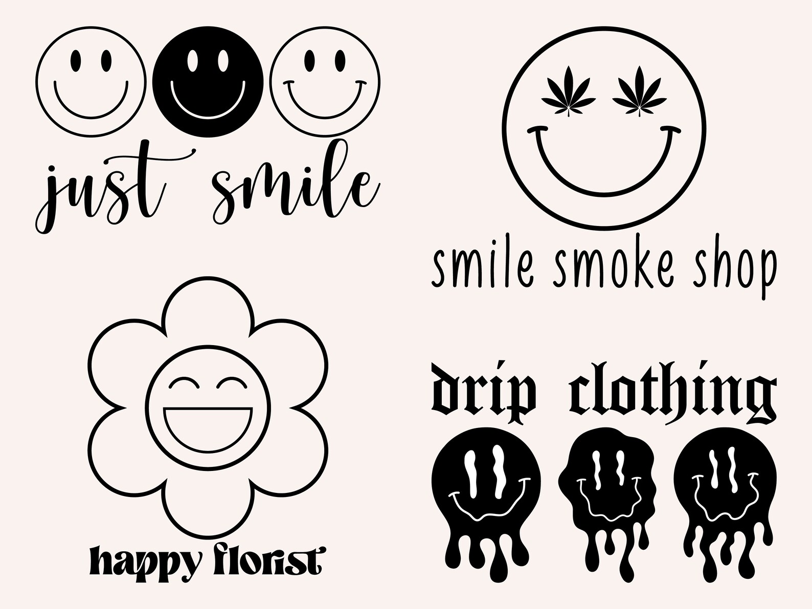 Smiley Svg Bundle Smiley Faces Png Retro Smiley Svg Smiley Png - Etsy