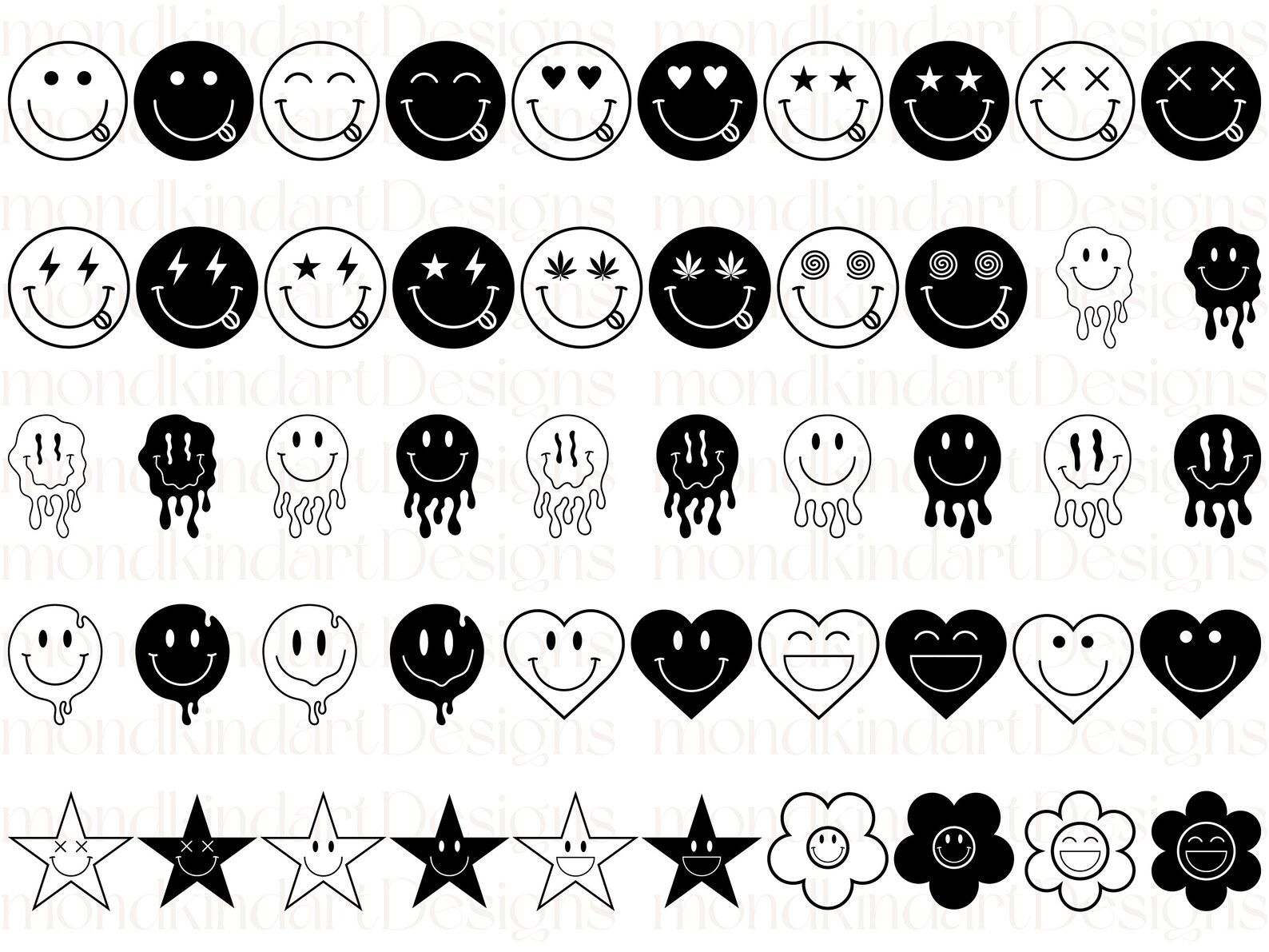 Smiley Svg Bundle Smiley Faces Png Retro Smiley Svg Smiley Png - Etsy