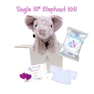 10 Unstuffed Elephant Kit With White T-shirt, Elephant Plushie, Stuff ...
