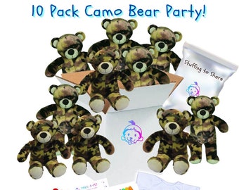 15 Pack Make Your Own Teddy Bear Kit With or Without T-shirts 10" Bear ...