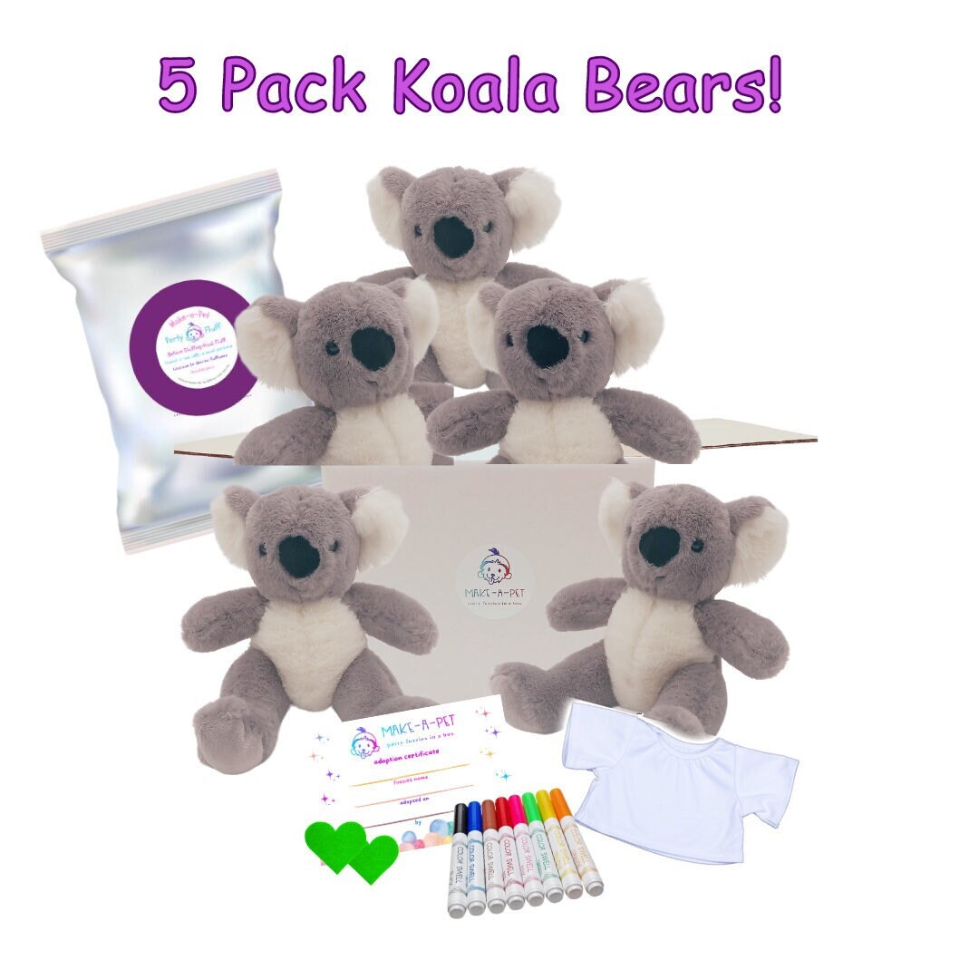 Five Pack Make Your Own 10" Koala Party With or Without T-shirts or ...