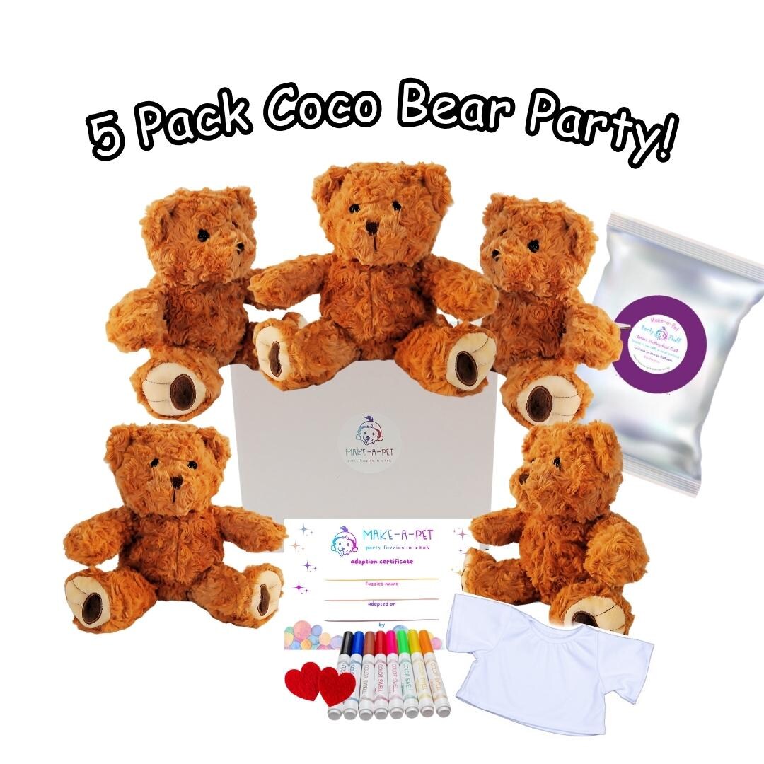 5 Pack Make Your Own Coco Teddy Bear Stuffing Kit, Kids Party Favor - Etsy