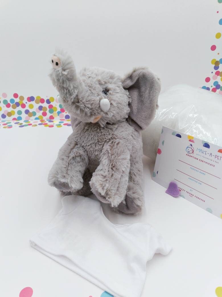10 Unstuffed Elephant Kit With White T-shirt, Elephant Plushie, Stuff ...