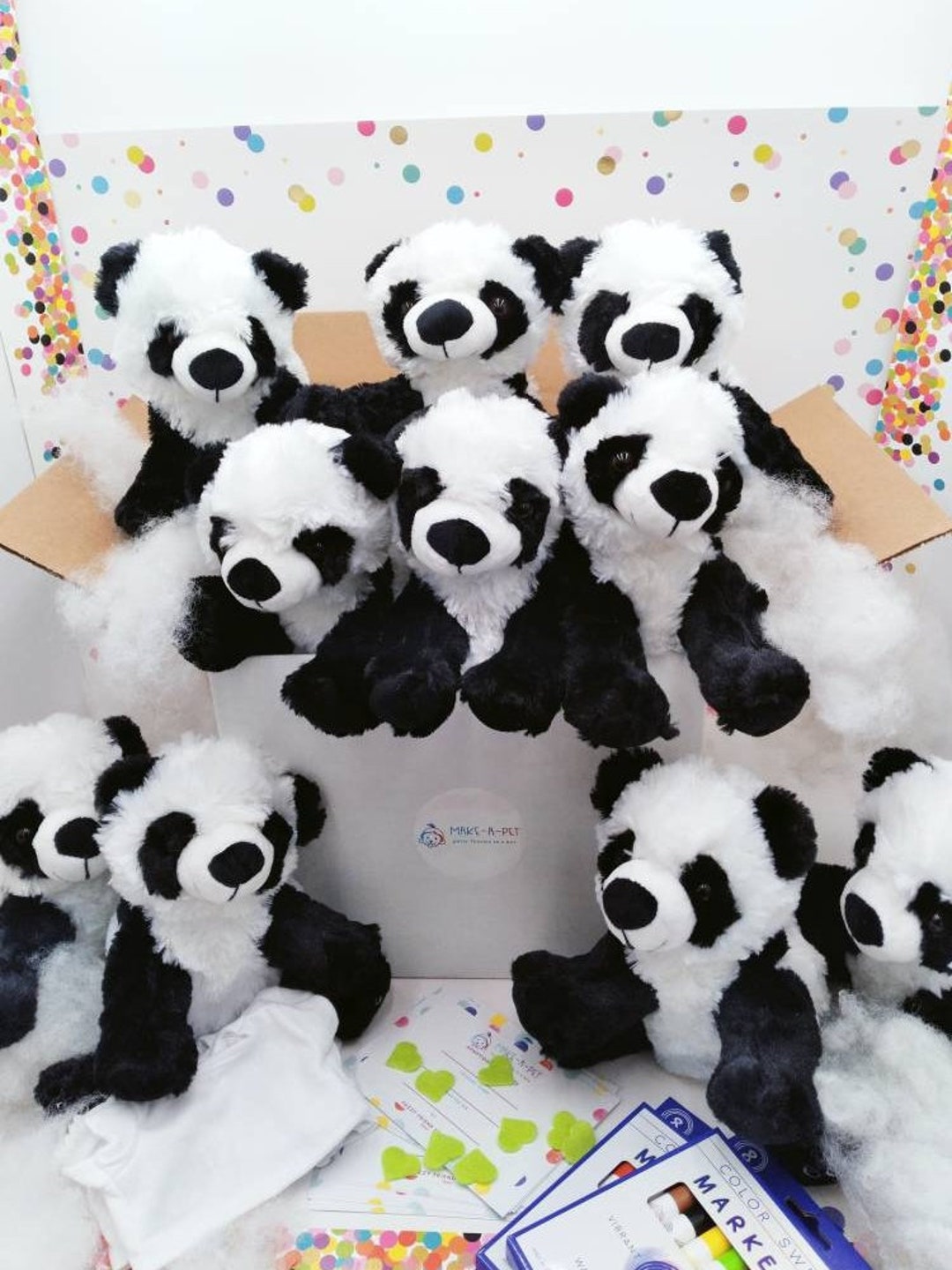 Ten Pack Make Your Own Panda Bear Party Kit White T-shirt Panda Bear ...