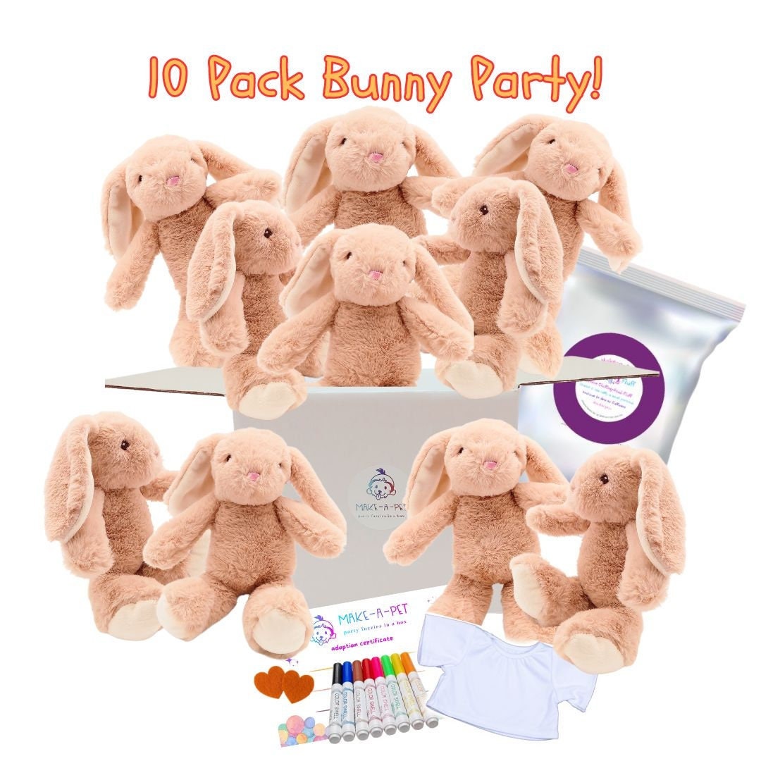 10 Pack Make Your Own 10" Brown Bunny Party With/without Shirts or ...