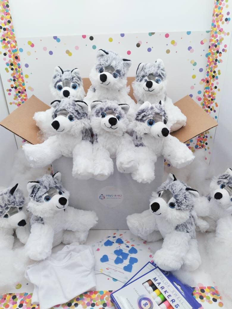 10 Pack Make Your Own Husky Dog Party Kit White - Etsy