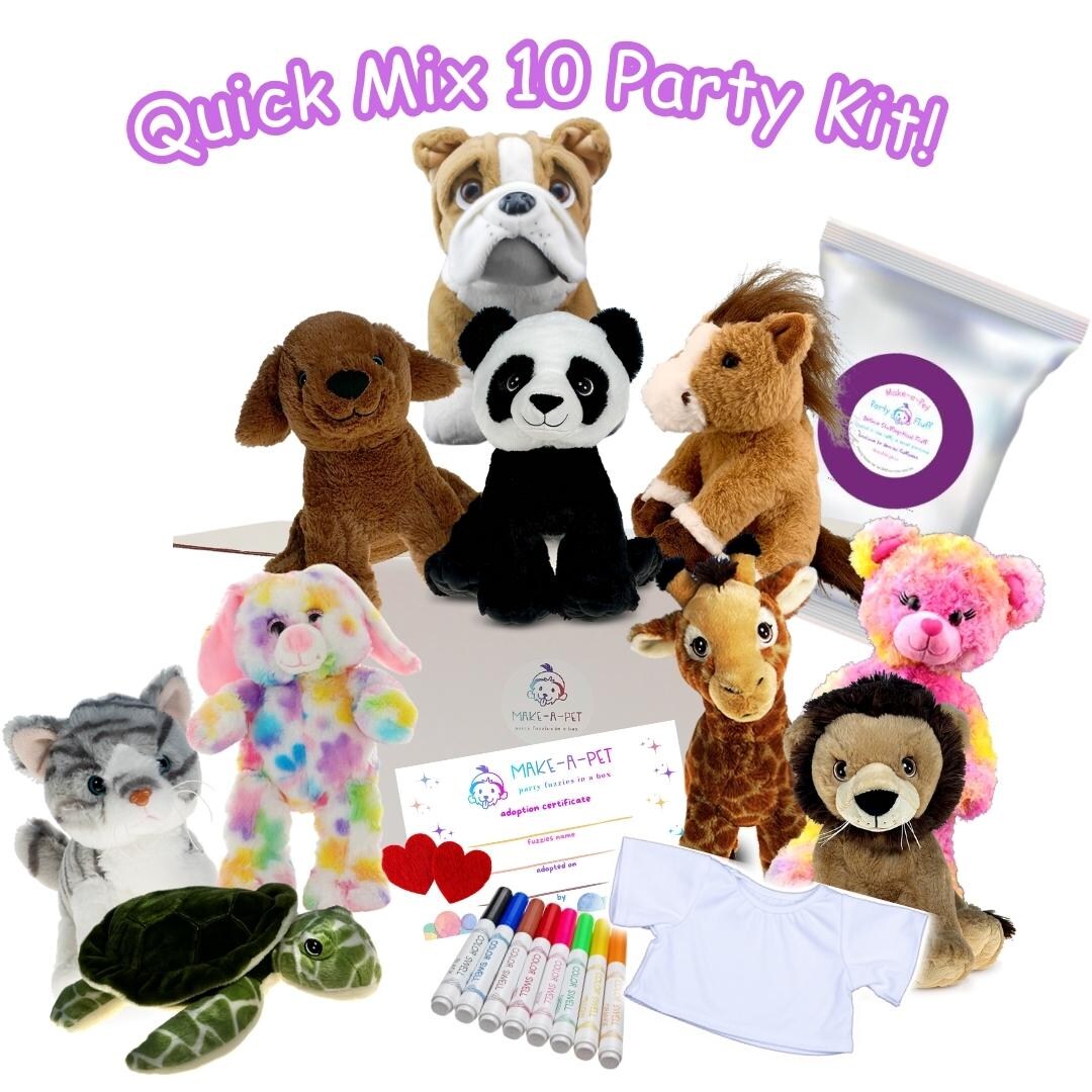 10 Pack Make Your Own 10" Quick Mix Plushie Party Kit With/without ...