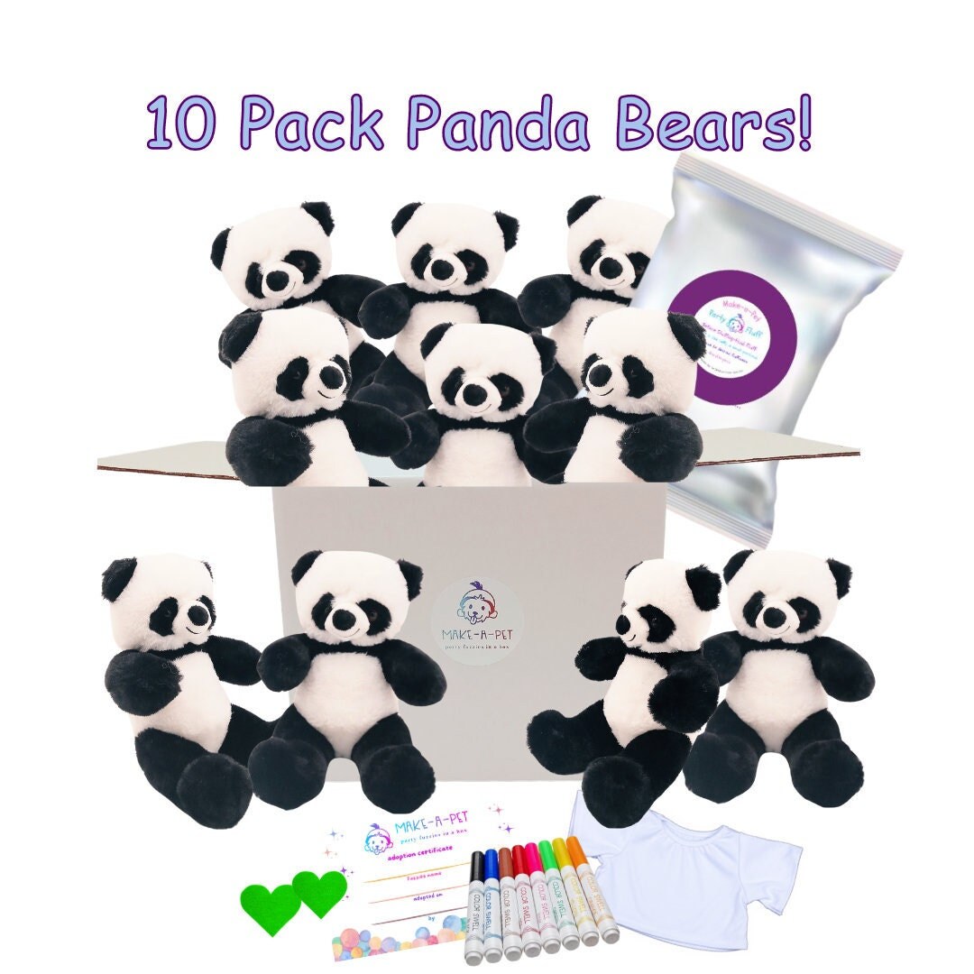 Ten Pack Make Your Own Panda Bear Party Kit With/without Shirt or ...