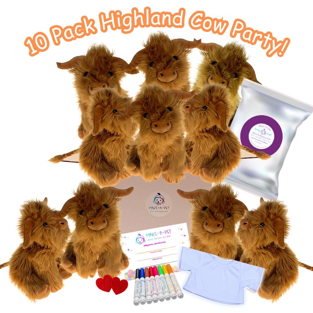 10 Pack Make Your Own 10" Cow Party Kit With or Without T-shirt or ...
