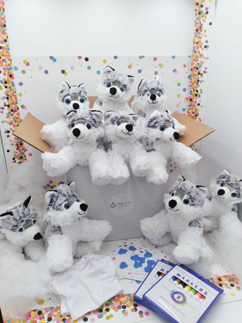 10 Pack Make Your Own Husky Dog Party Kit White - Etsy