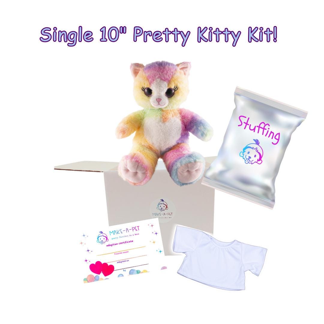 10" Unstuffed Pretty Kitty Cat Kit With White T-shirt, Kitty Cat ...