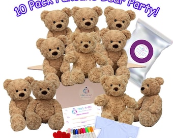 15 Pack Make Your Own Teddy Bear Kit With or Without T-shirts 10" Bear ...