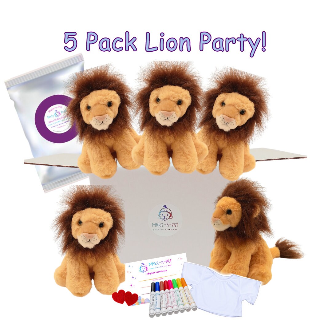 Lion 5 Pack Make Your Own 10 Lion Party Kit With or Without T-shirts or ...
