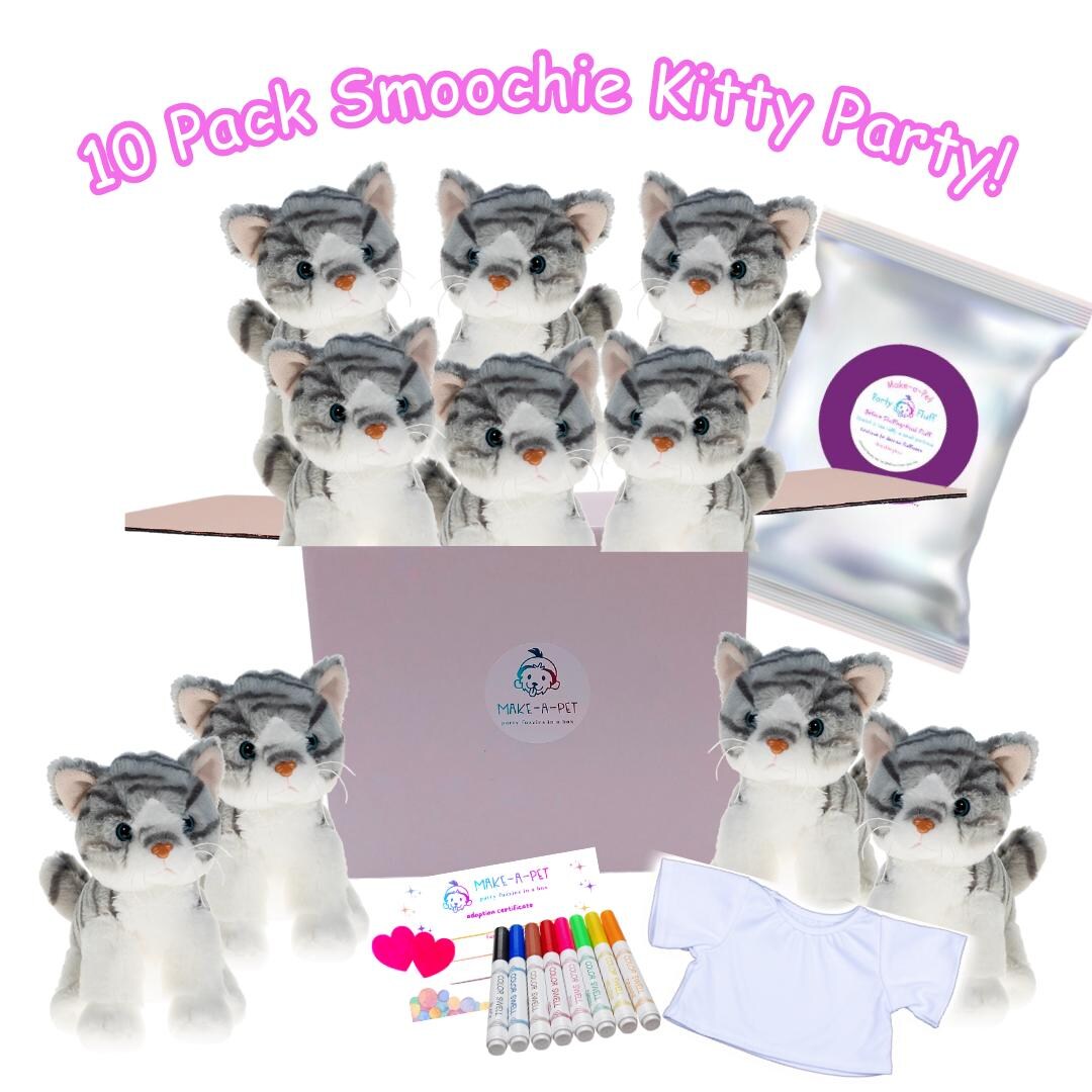 Make Your Own Cat Plush Party Kit: Stuff-your-own Animal (10 Pack) - Etsy