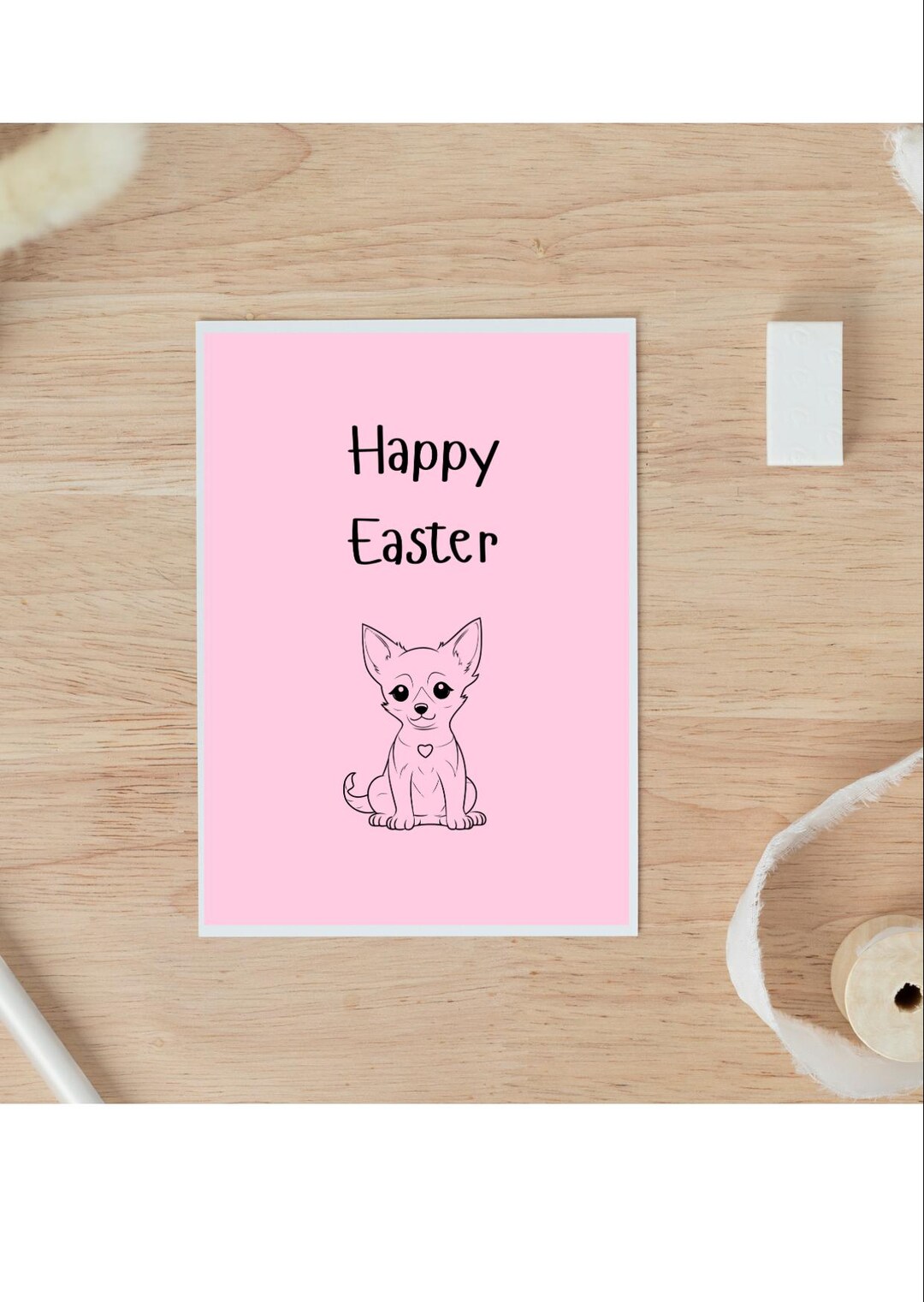 Personalized Easter Card, Happy Easter Card, Dog Easter Card, Easter Bunny Card, Dog Easter ...