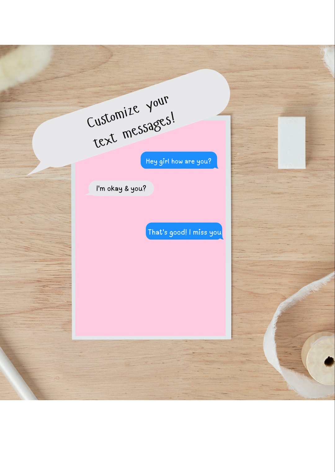 Custom Text Message Gift, Text Messages Card, Custom Boyfriend Gift ...