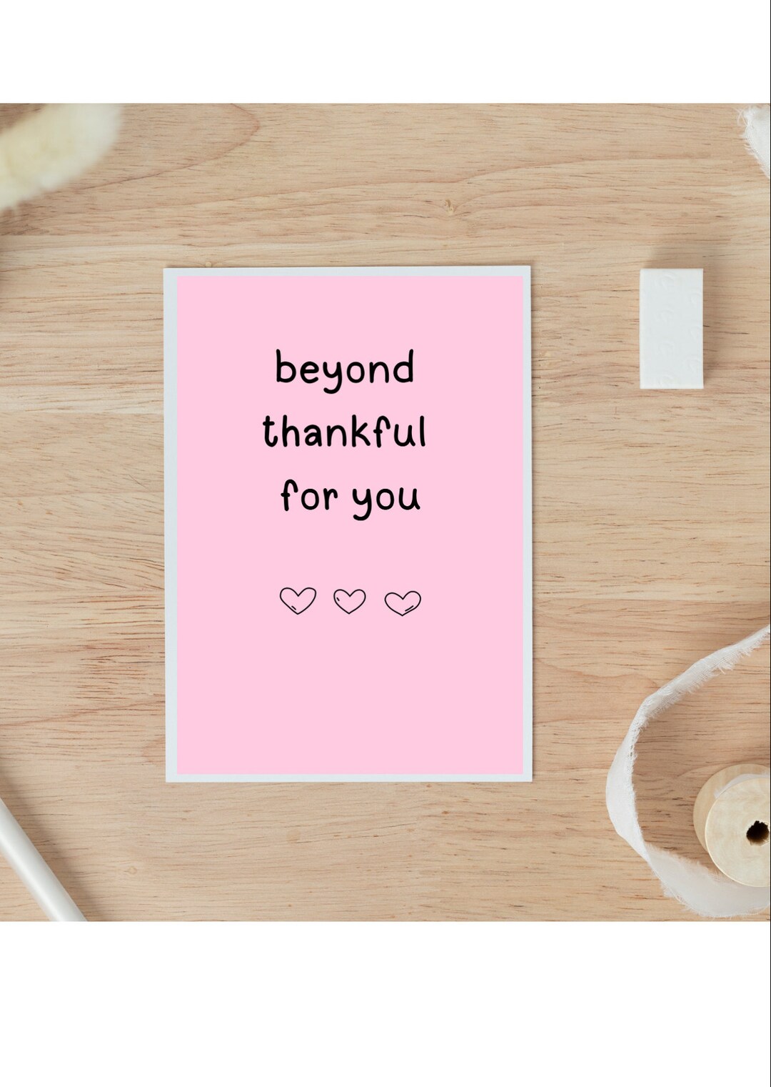 Handmade Thank You Card: Beyond Thankful Hearts - Etsy