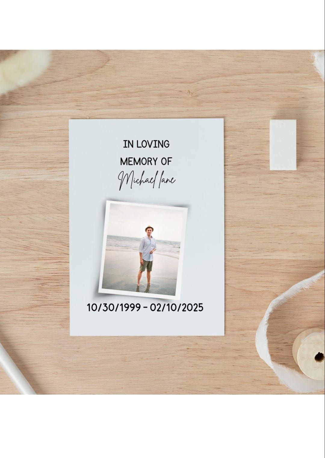 Personalized Memorial Cards: Funeral Poem, Celebration of Life - Etsy