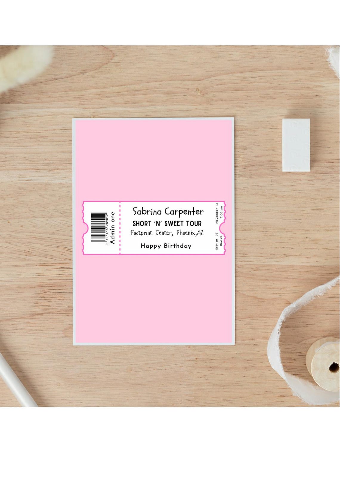 Personalized Concert Ticket Card: Birthday Gift Reveal - Etsy