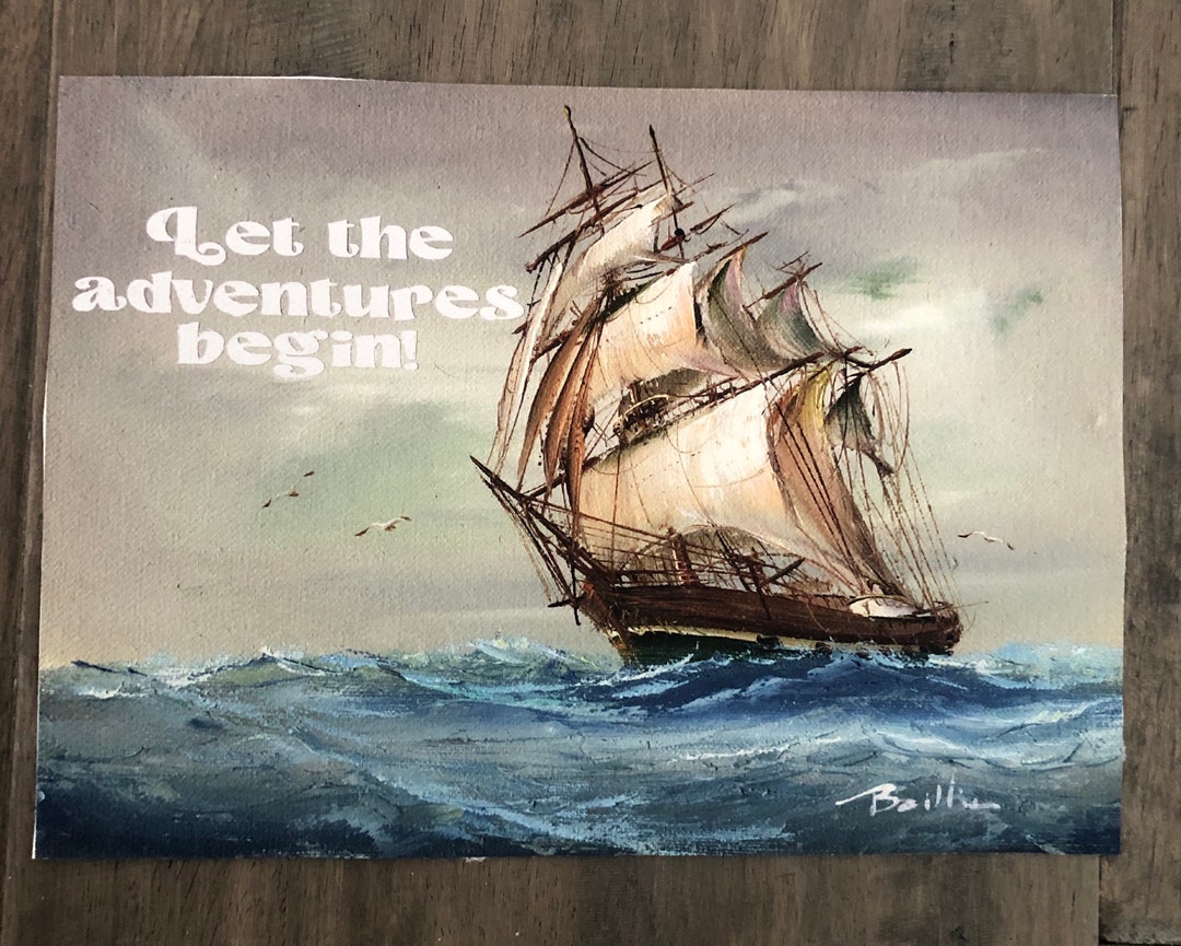 Let the Adventures Begin Sailing Ship Canvas Print - Etsy