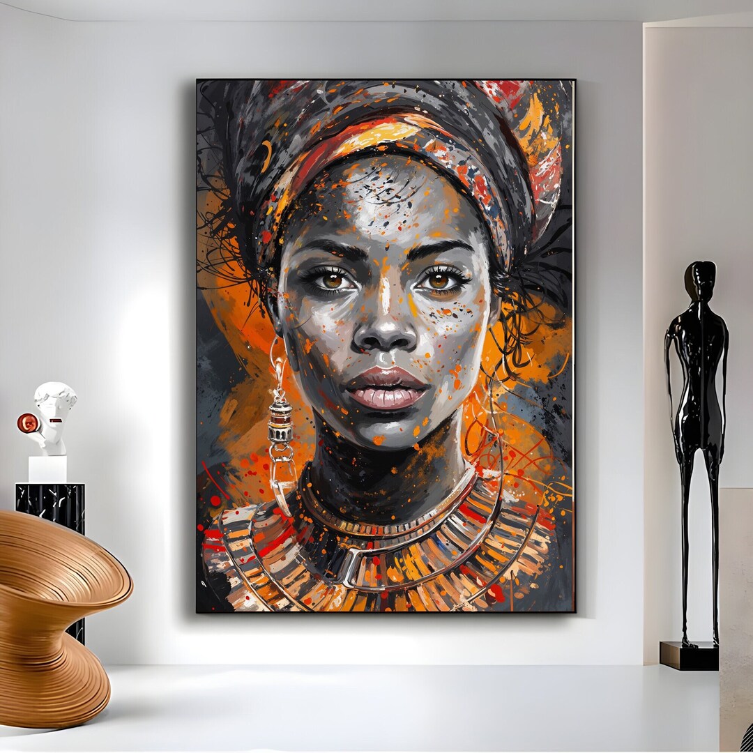 African Woman Portrait Art: Ethnic Tribal Painting (digital Print) - Etsy