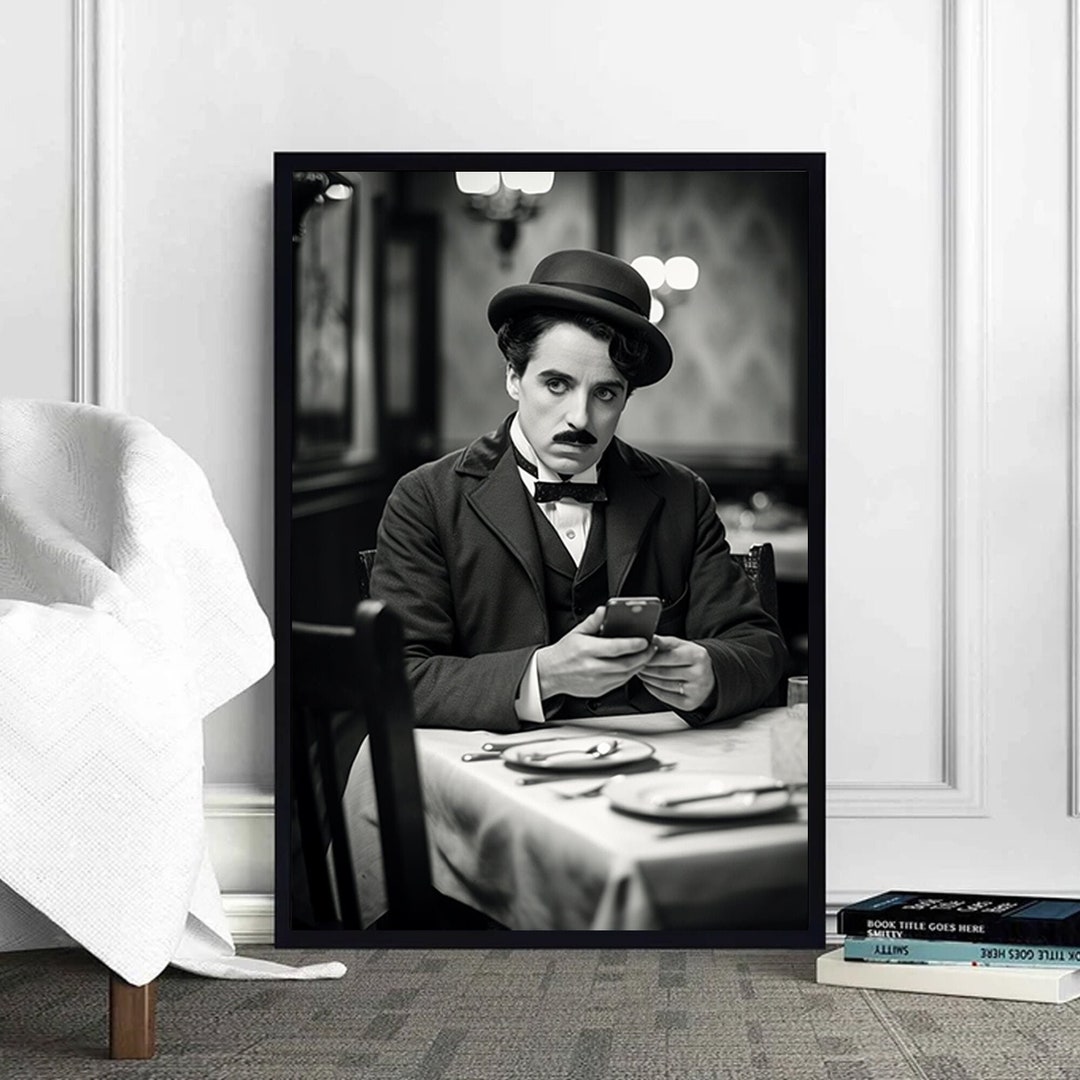 Charlie Chaplin , Black and White Art , Photography Artwork , Digital ...