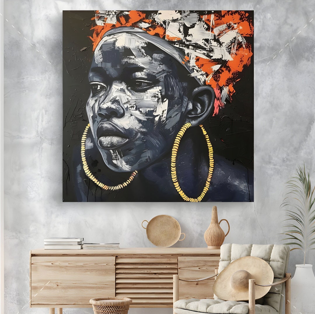 African Oil Painting ,african Wall Art , Black Art , Ethnic Art ...
