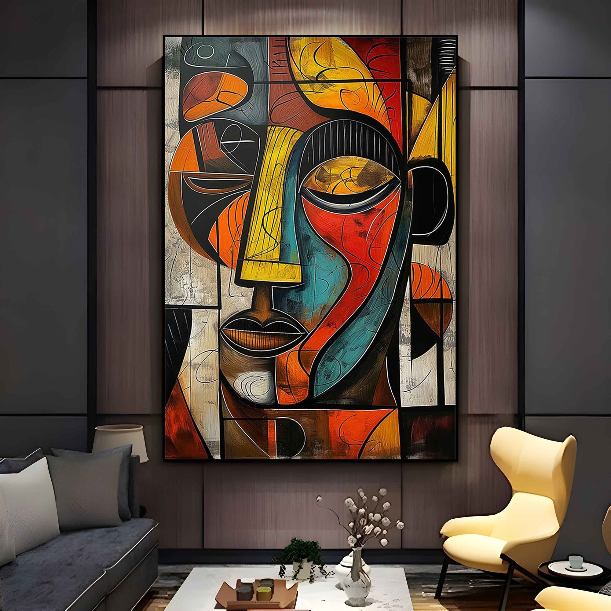 Abstract African Mask Art Print: Ethnic Gallery Wall Decor (digital ...