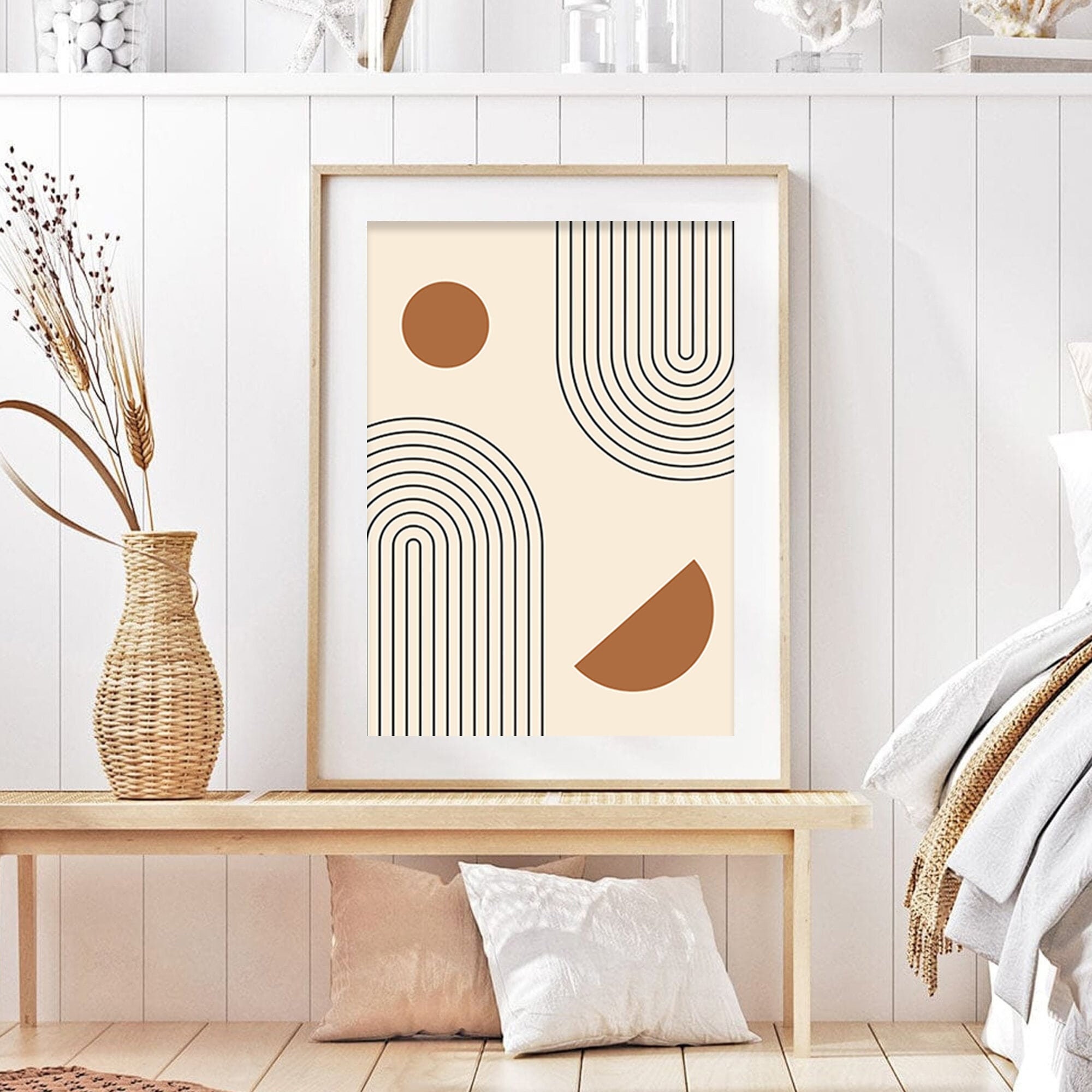Boho Art Set 8 Prints Abstract Gallery Wall Set Museum Etsy