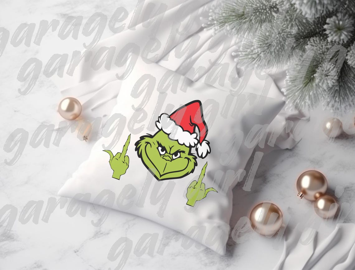 Grinch Middle Finger Christmas Clipart (svg, Png, Eps, Dxf) (digital ...