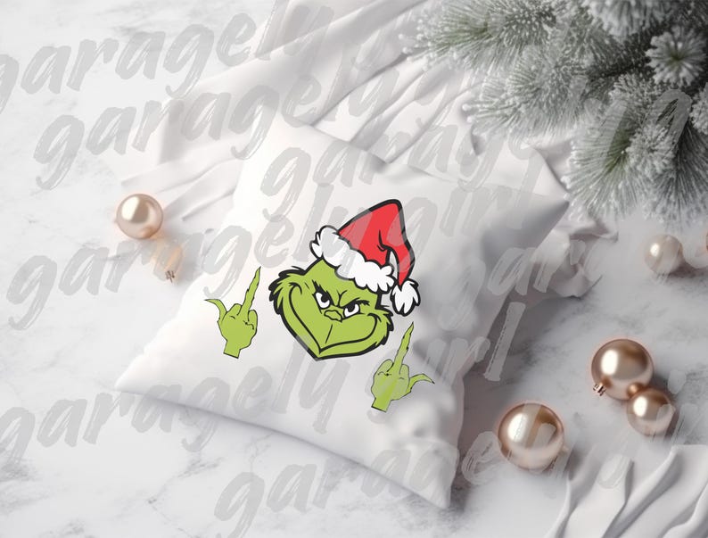 Grinch Middle Finger Christmas Logo SVG PNG EPS Dxf Clipart Vector ...