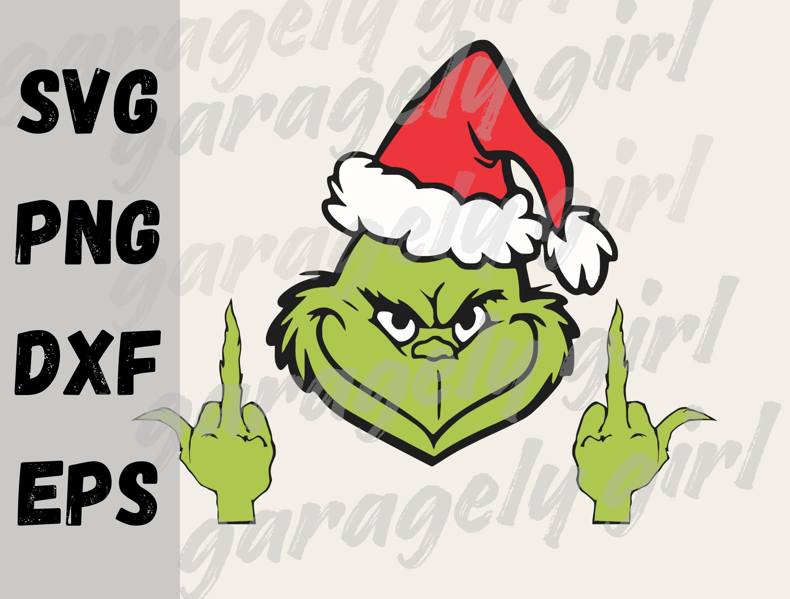 Grinch Middle Finger Christmas Logo SVG PNG EPS Dxf Clipart Vector ...