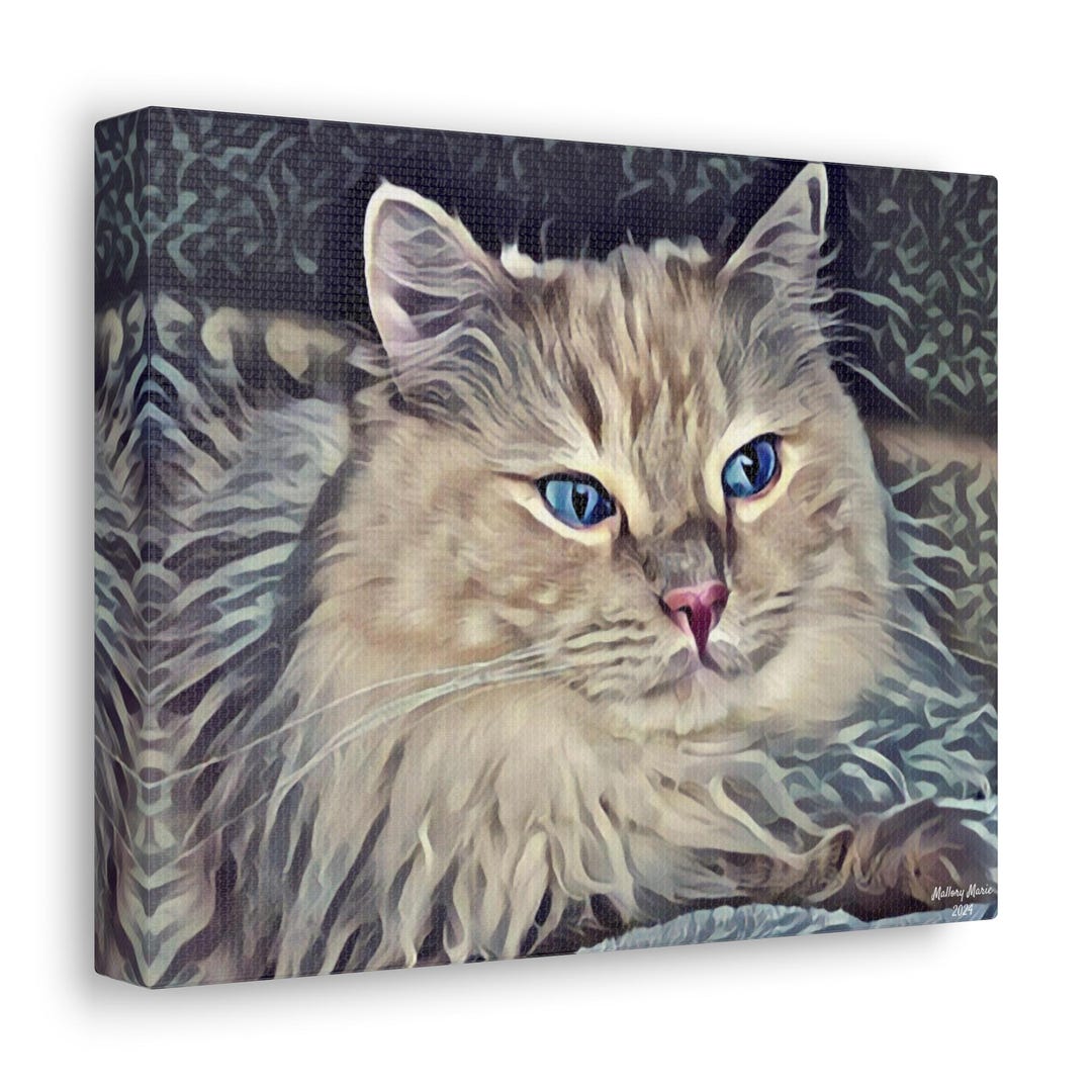 Vintage Ragdoll Cat Art Canvas - Handmade Gallery Wraps for Aesthetic ...