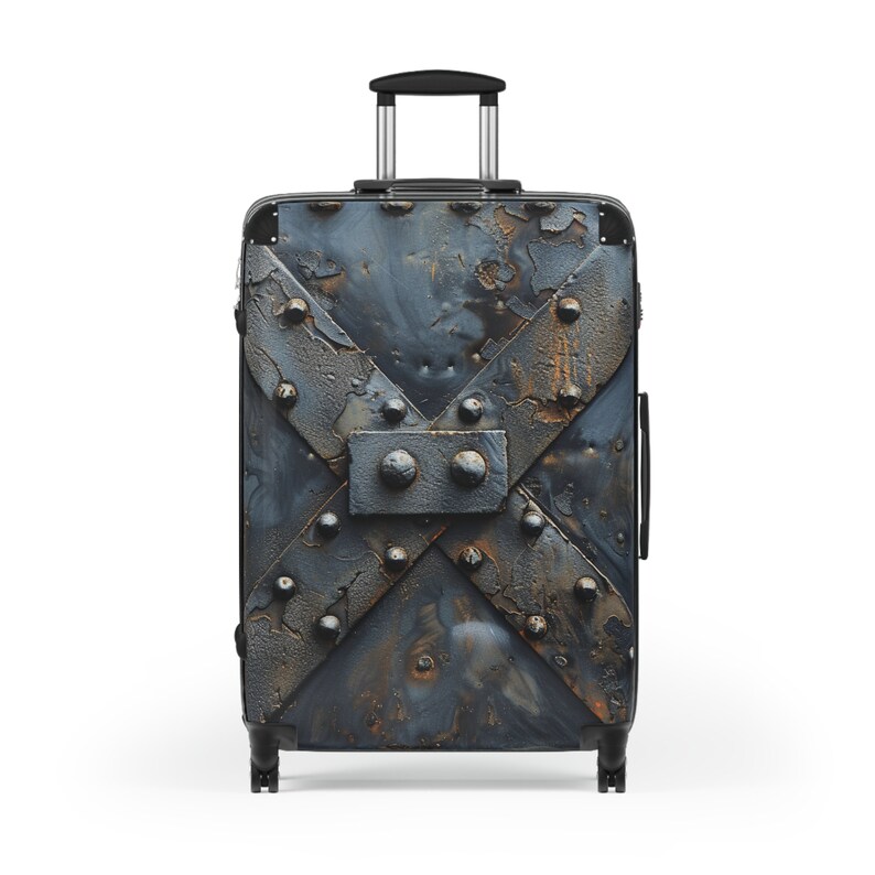 Steel Grunge Metal Rustic Men's Suitcase Luggage | Lightweight | Rugged ...