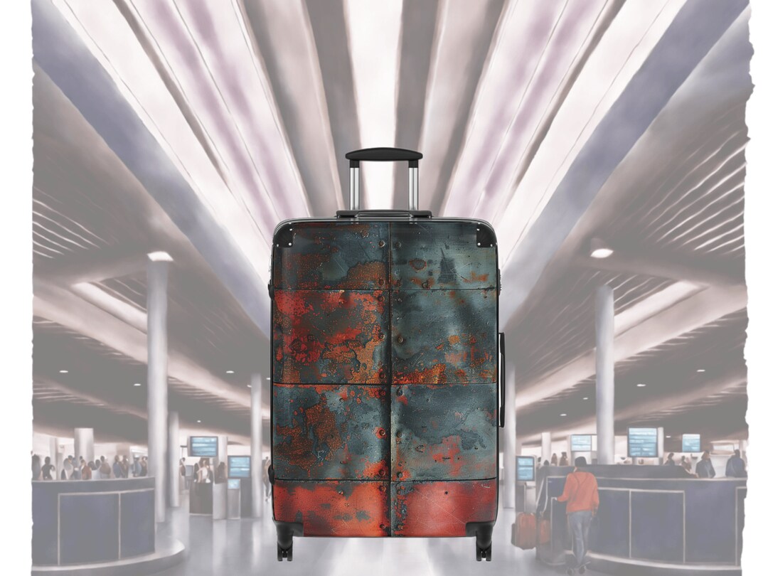 Grunge Metal Rustic Men's Suitcase Luggage Lightweight Rugged Built-in ...