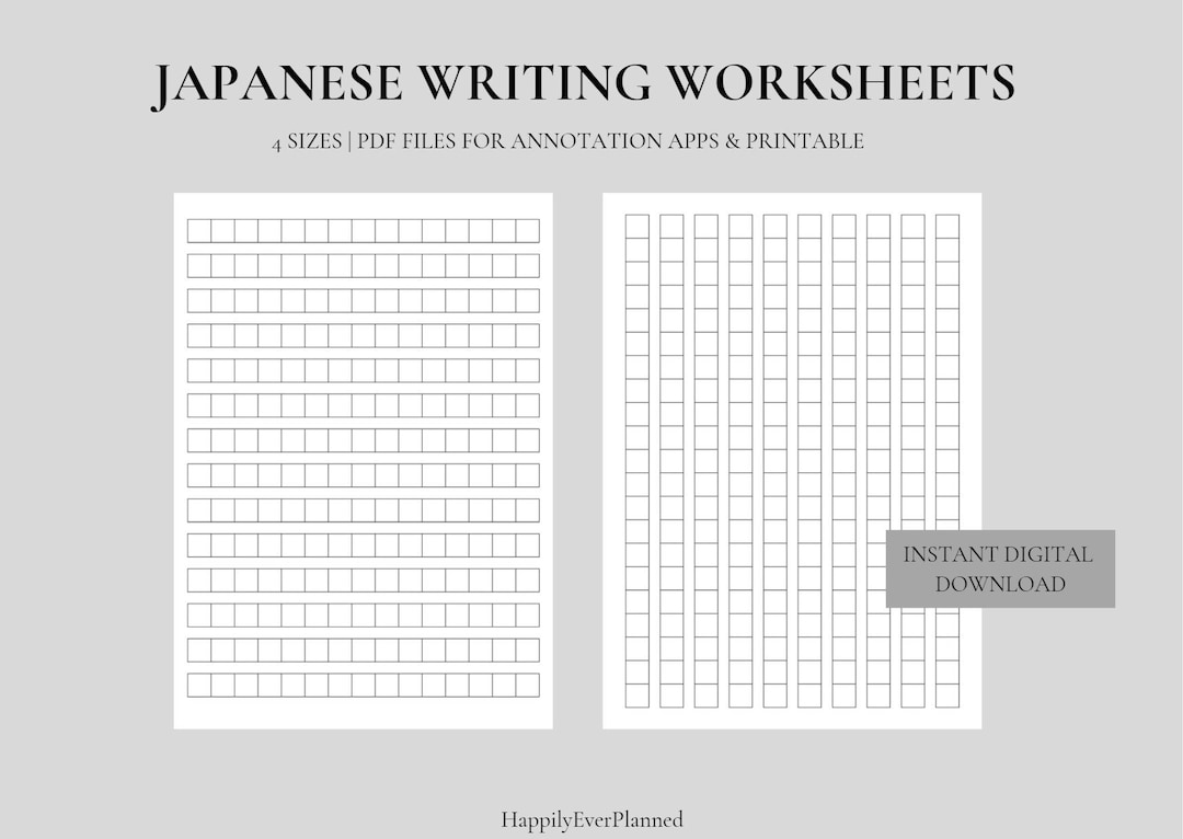 Japanese Writing Worksheet, Writing Worksheet, Printable,language ...