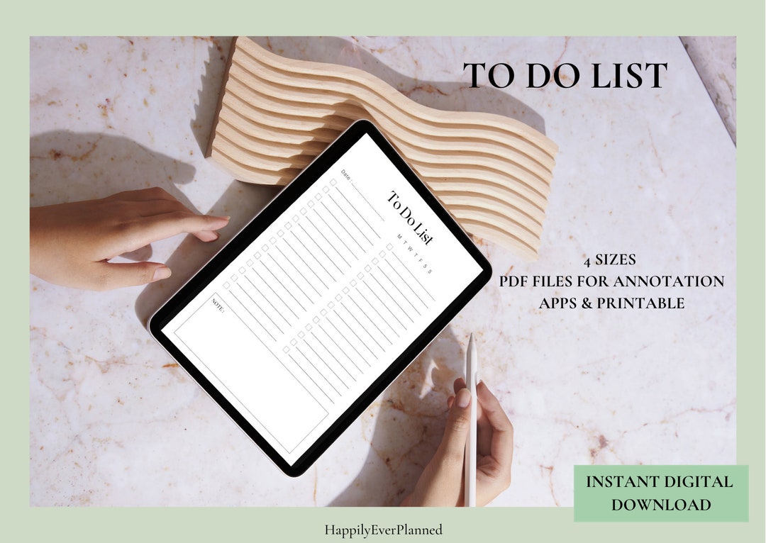 To Do List/ PDF List/ Printable List - Etsy