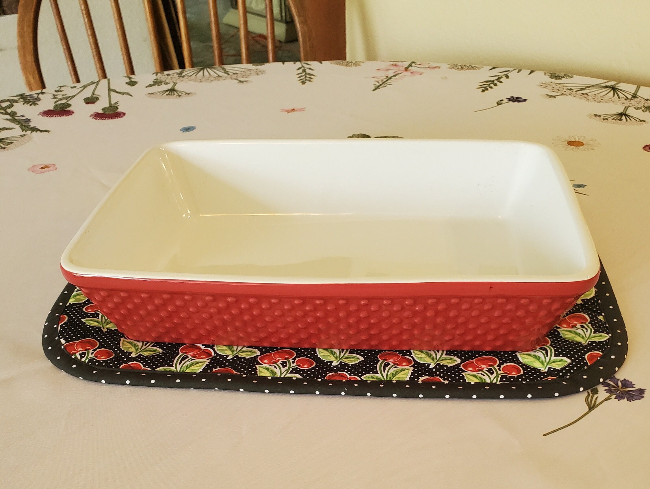 Casserole Mat Counter Hot Pad Table Topper, Handmade 11.5 by 15.5 ...