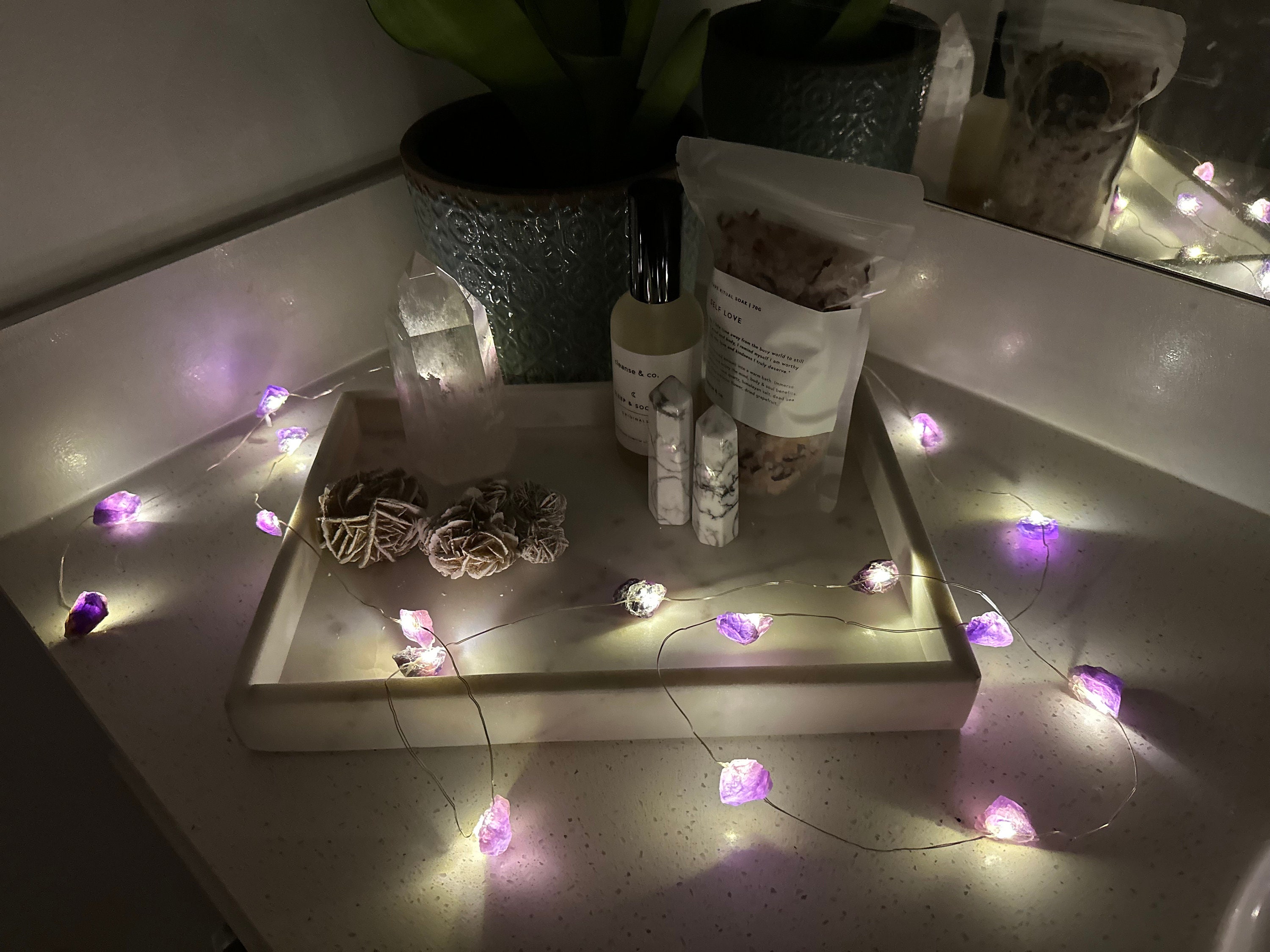 Amethyst Crystal String Lights - Etsy