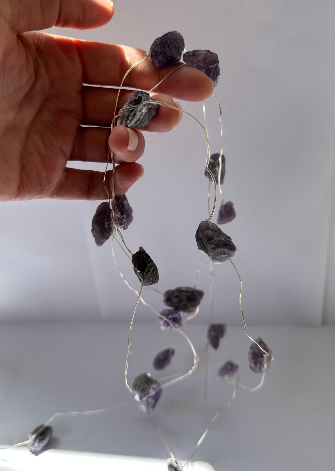Amethyst Crystal String Lights - Etsy