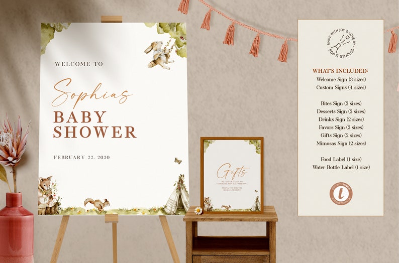 Storybook - Signage Bundle - Girl Baby Shower - Editable Designs - Etsy