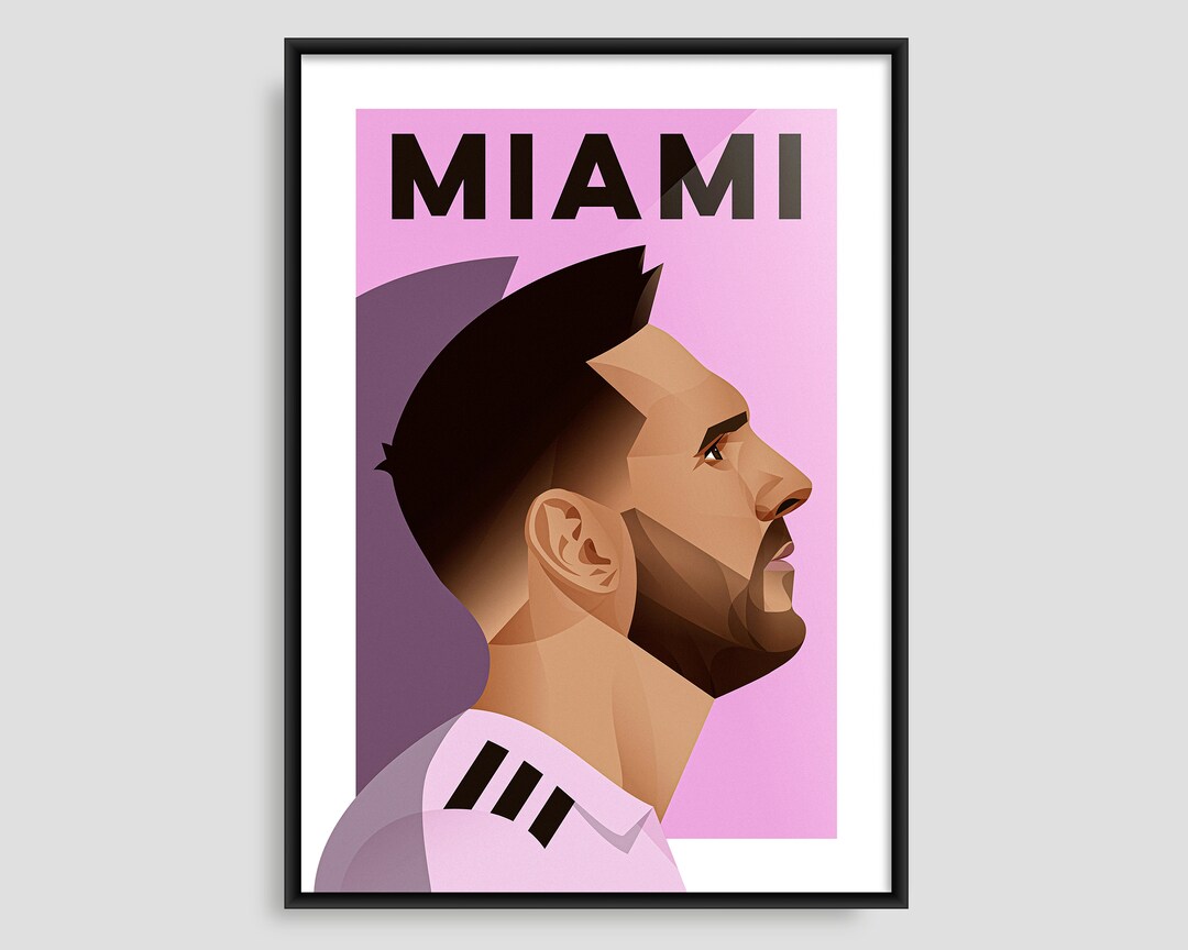 Lionel Messi Miami A4/A3 Football Print - Etsy